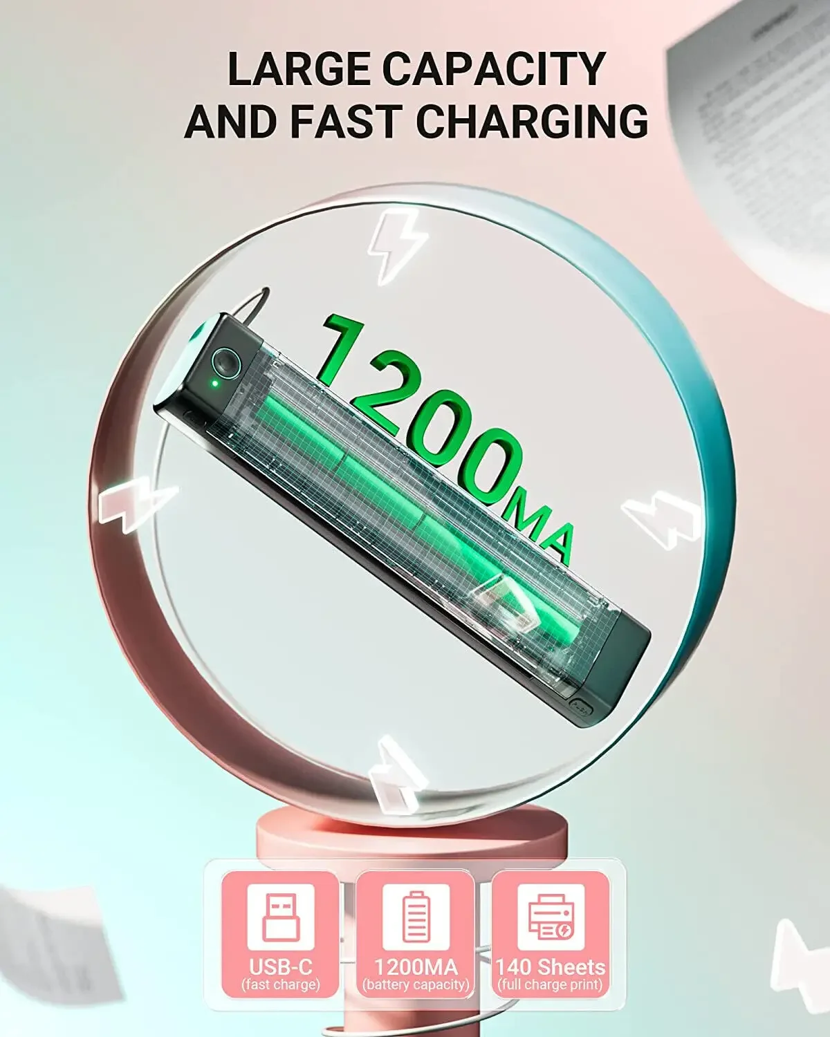 Inkless A4 Thermal Printer M08f-letter Printer Wireless Letter Printer ...