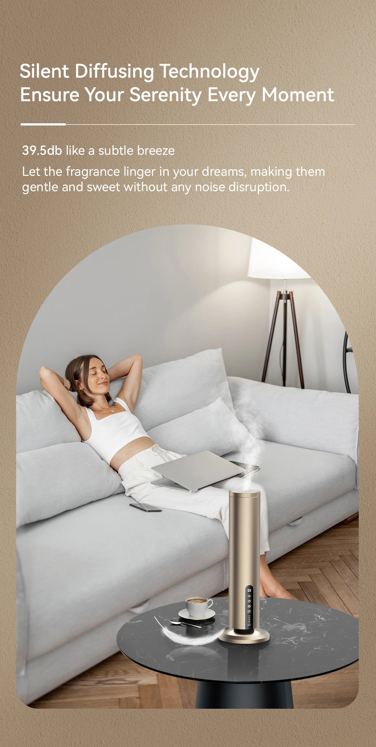 Scenta Rechargeable Wireless Tower Aroma Diffuser - Portable Essential ...