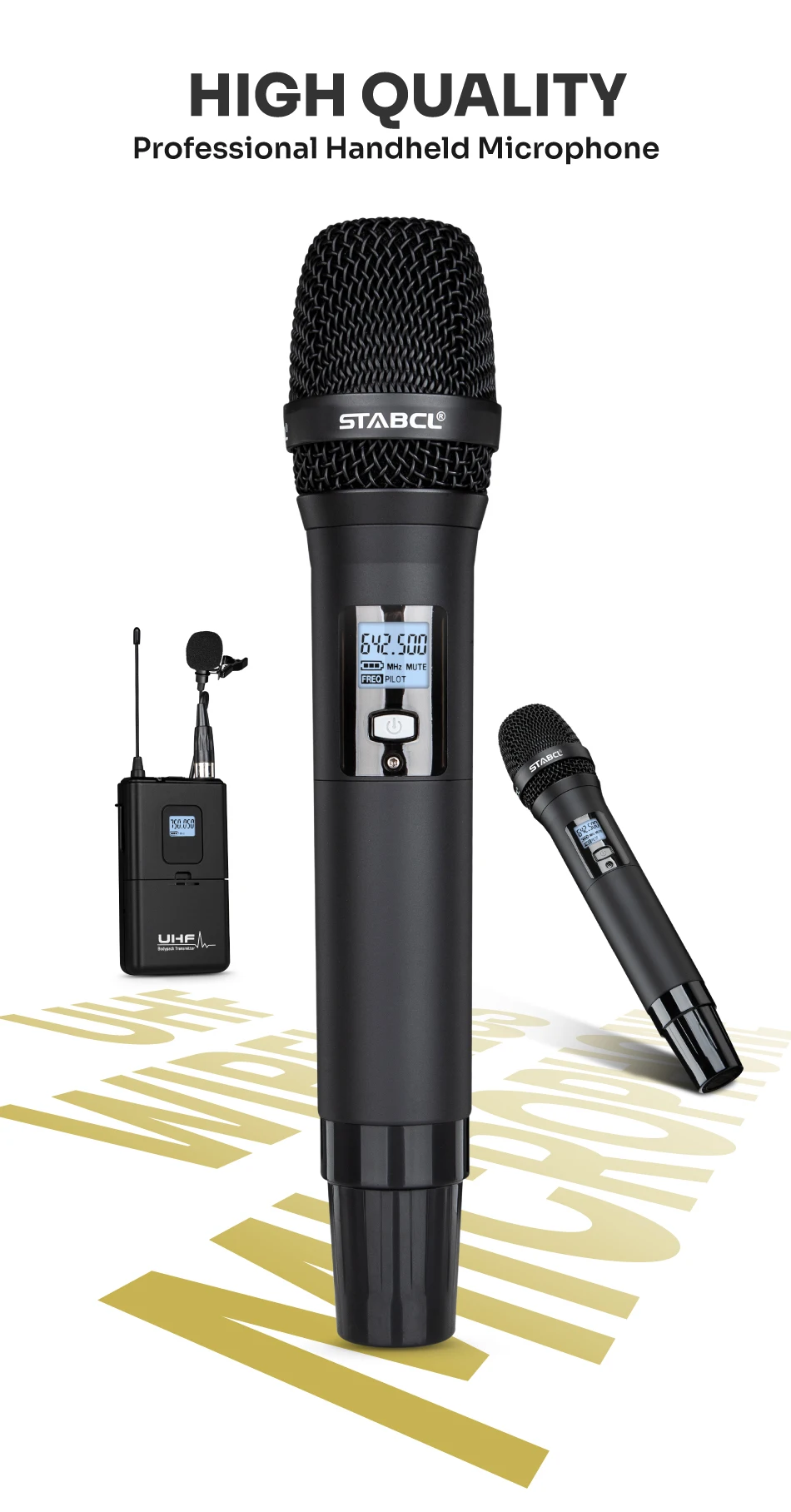 Portable Microphone Wireless Karaoke Uhf Wireless Microphone ...