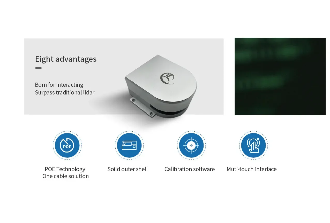 CPJROBOT POElidar-P1 LidarTouch Radius 6m POE Refessional Screen ...