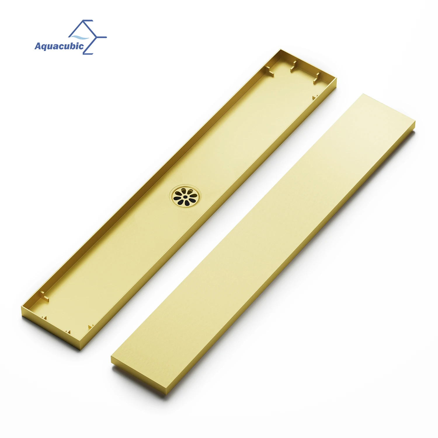 Aquacubic 304 Stainless Steel Process 24 Inch Gold Linear Shower Drain ...
