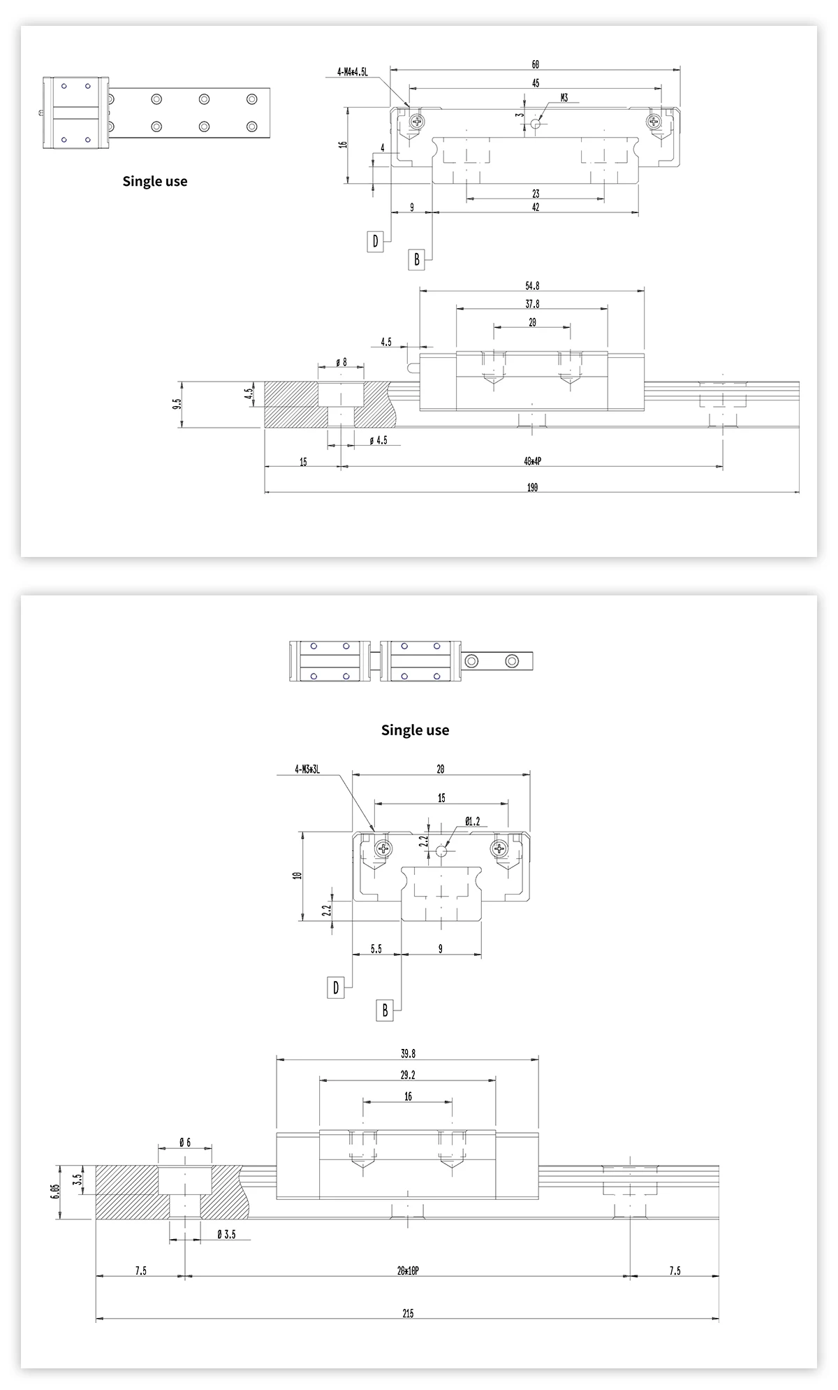 Truslide Linear Guide 30mm to 1500mm Guide Rail Miniature Linear Guide ...
