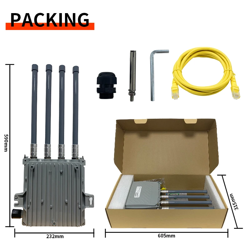 Long Range Wifi6 Router - 1800mbps Dual Band Outdoor Ap