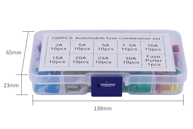 100pcs Car Blade Fuses Mini Fuse Assorted Kit with Puller, Replacement ...
