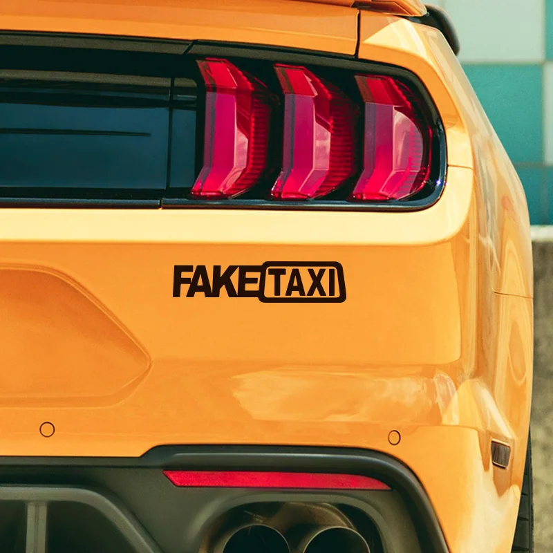 1pcs F*ke Taxi Car Stickers Reflective Stickers Funny Window Vinyl ...