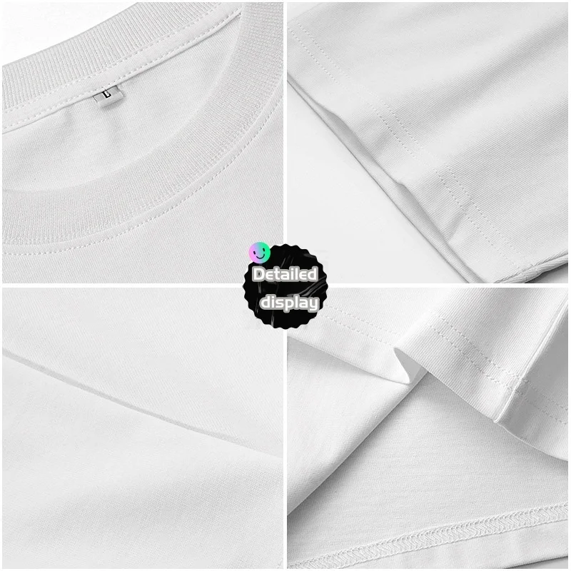 Wholesale Men's Blank T Shirt Customized 240g High Quality Cotton Loose Drop Shoulder Fit Boxy ...