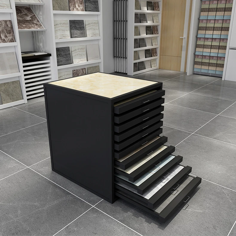 Metal Ceramic Porcelain Stone Floor Showroom Tile Display Stands by GEEWIN