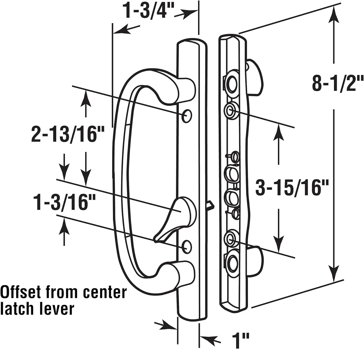 Mortise Style Sliding Patio Door Handle Set - Durable & Stylish