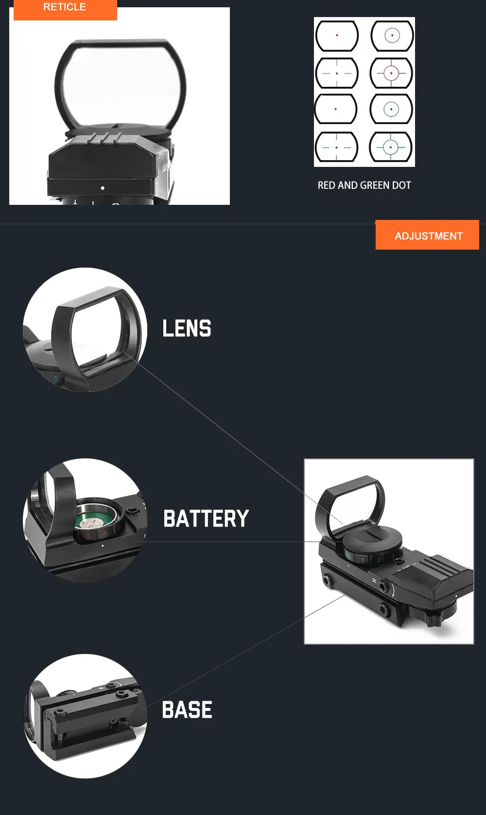 Oem Red Dot Sight Tactical Scope Illuminated Hd101 Short Mini Optical ...