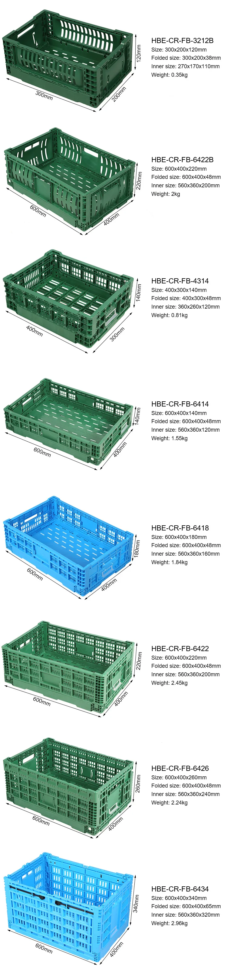 Plastic Crates Stackable Collapsible Folding Crate Moving Crate ...