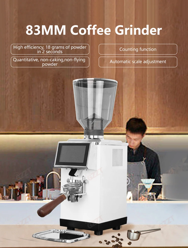 1000g Hopper Commercial Electric Espresso Miller 10 Gears Thickness ...