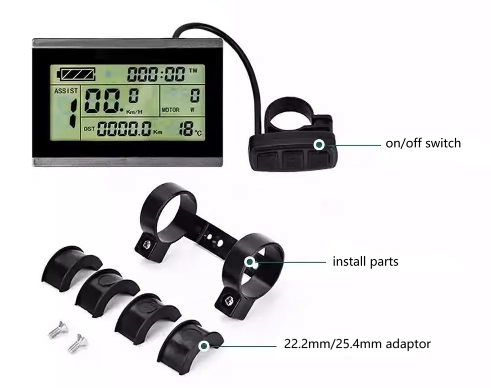 24V/36V/48V E Bike Display KT-LCD3 - LCD Screen for Electric Bikes