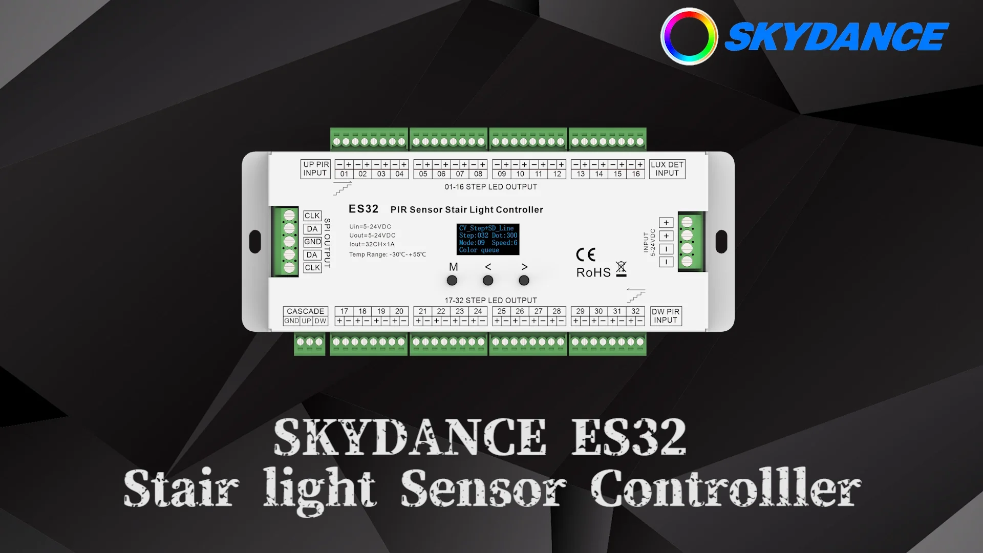 Skydance Es32 Pir Sensor Switch 32 Steps Stair Light Controller Sensor ...