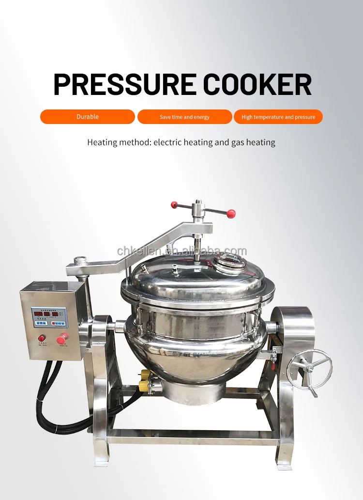 200 Liter Jam Sauce Stainless Steel Electric Steam Gas Heating Jacketed ...