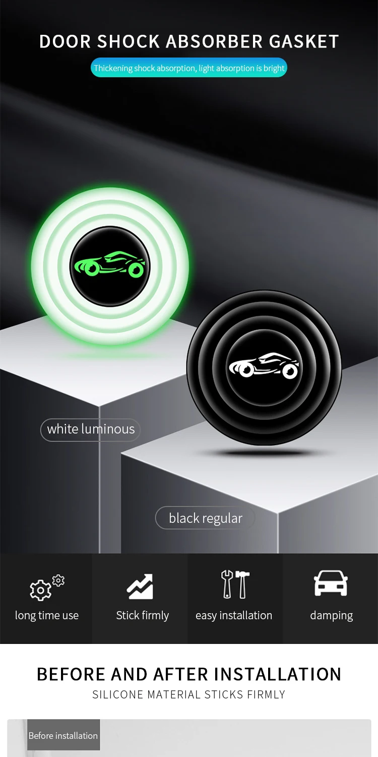 Shock Absorber Silicone Protection Sticker Universal Pad Car Door Shock ...