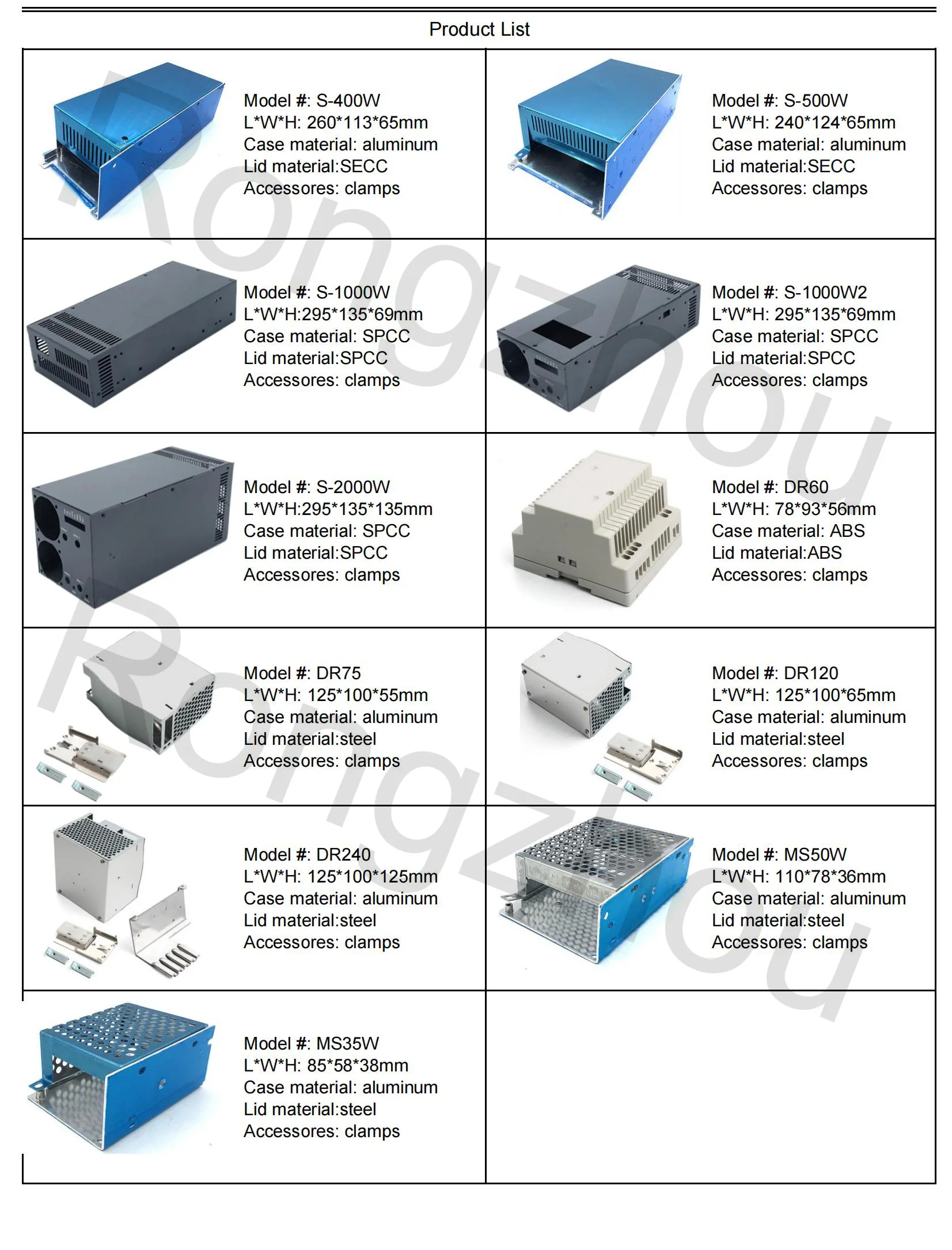 215x115x30mm Smps Metal Cabinet Aluminium Enclosure Cabinet Switch Mode ...