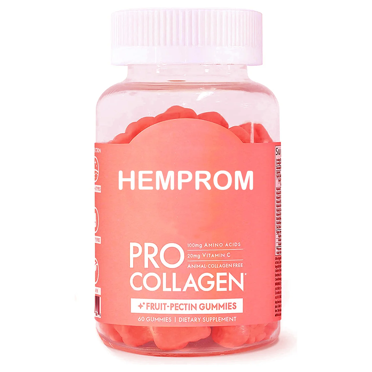 Collagen Gummies 100mg Hydrolyzed Collagen for Gluten Free vegan 60 ...