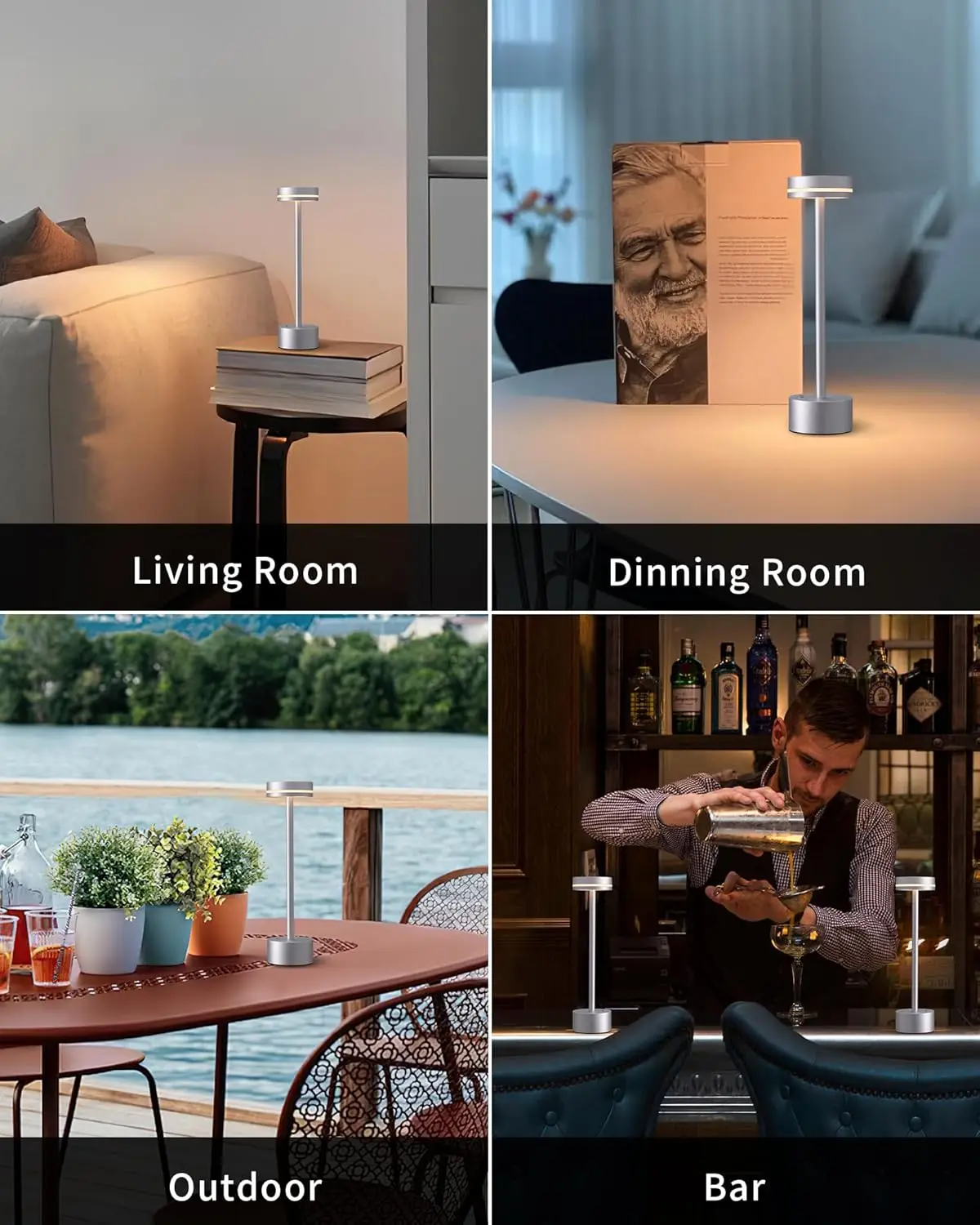 Amazing Led Table Lamp Cordless Desk Lamps Rechargeable Portable ...