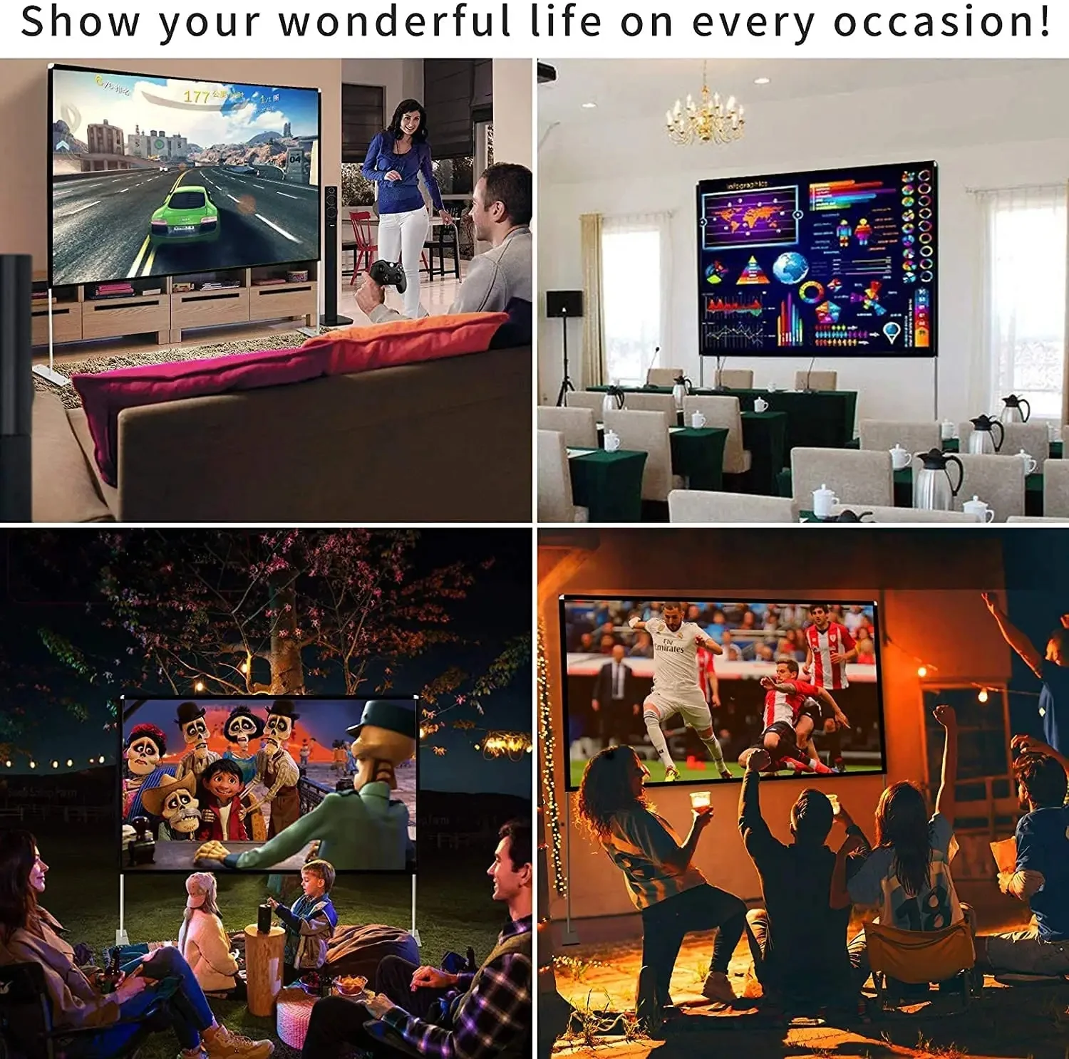 Outdoor Naked Eye 3d Projector Screen - 8k Foldable Manual