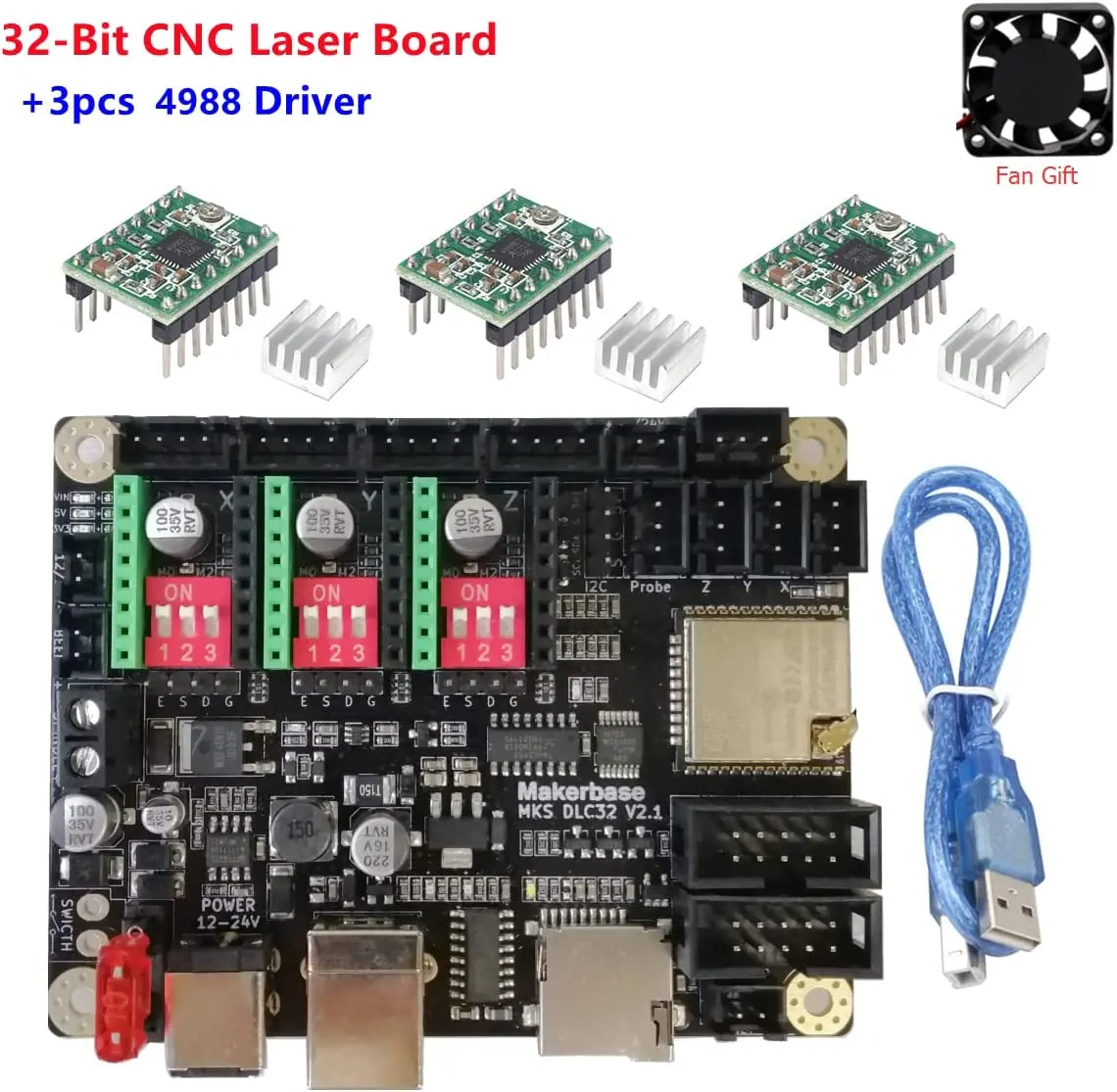 YouQi MKS DLC32 V2.1 Grbl CNC Controller Board - 3 Axis Control for 3D ...