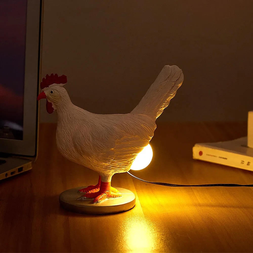 3d Chicken Egg Lamp,Lifelike Resin Chicken Egg Night Light Egg Laying ...