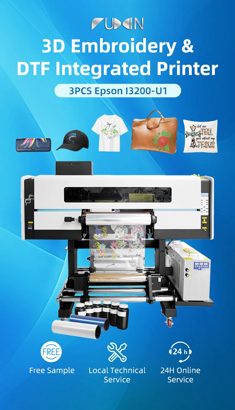 2025 New UV A1 Embroidery Machine DTF Printers 600mm I3200