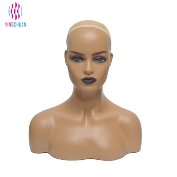 Realistic Dummy Head Bust Plastic Female Dummy Head With Shoulders ...