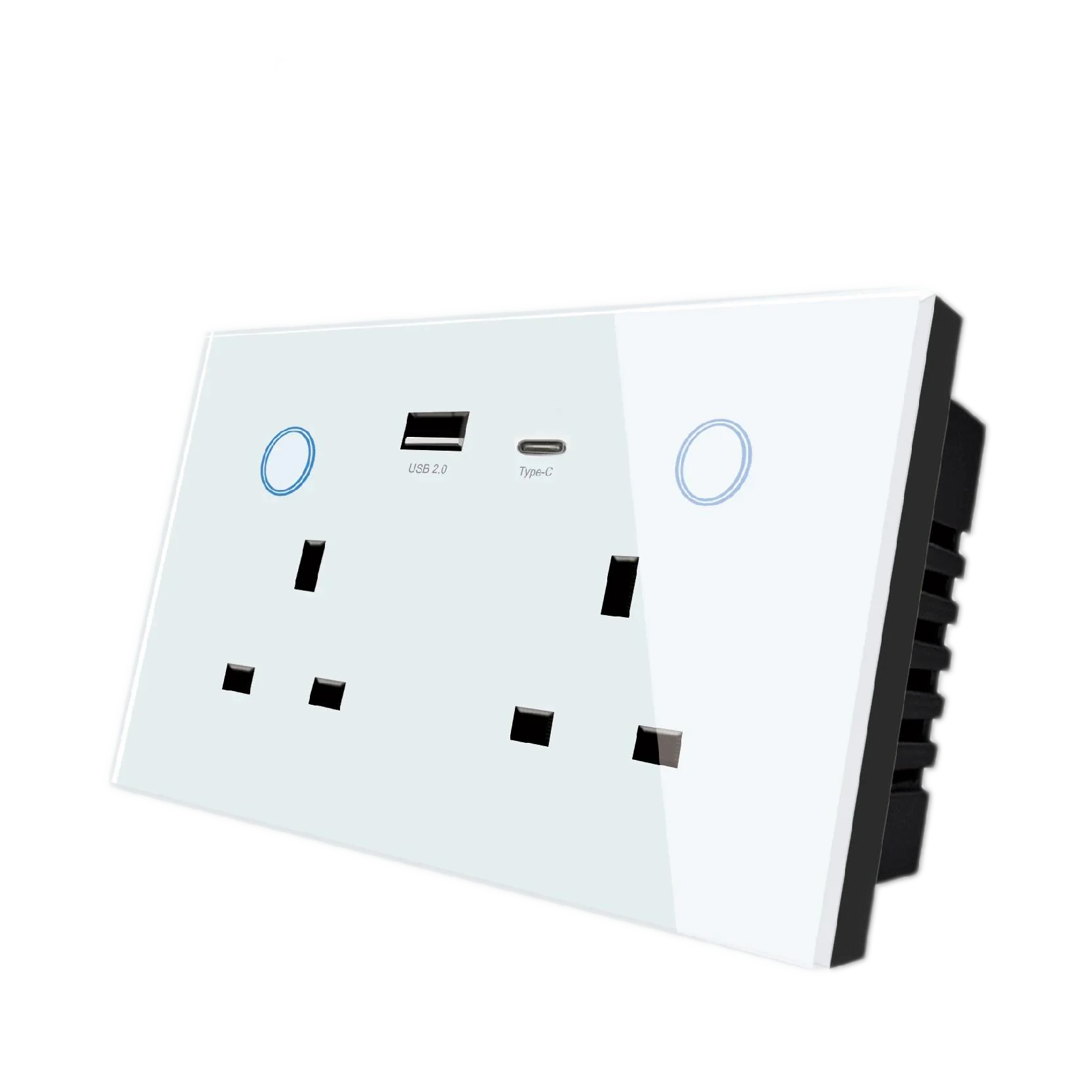 Wifi UK Style Double-Plug Intelligent Smart Socket USB+Type C Charger ...