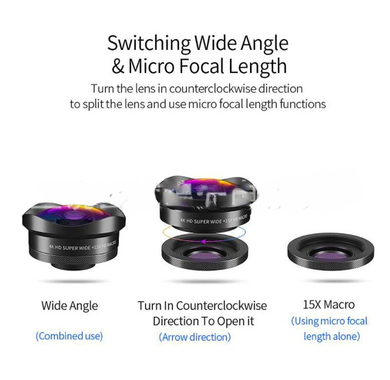 4K 5K 6K Wide-angle Mobile Phone Lens Lotus Shaped Lens High-definition ...
