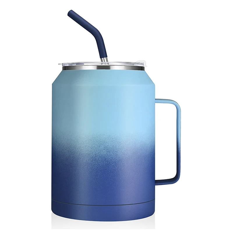 Custom Logo 32 Oz 50 Oz 64 Oz Mug Stainless Steel Vacuum Insulated Beer Tumbler With Handle And ...