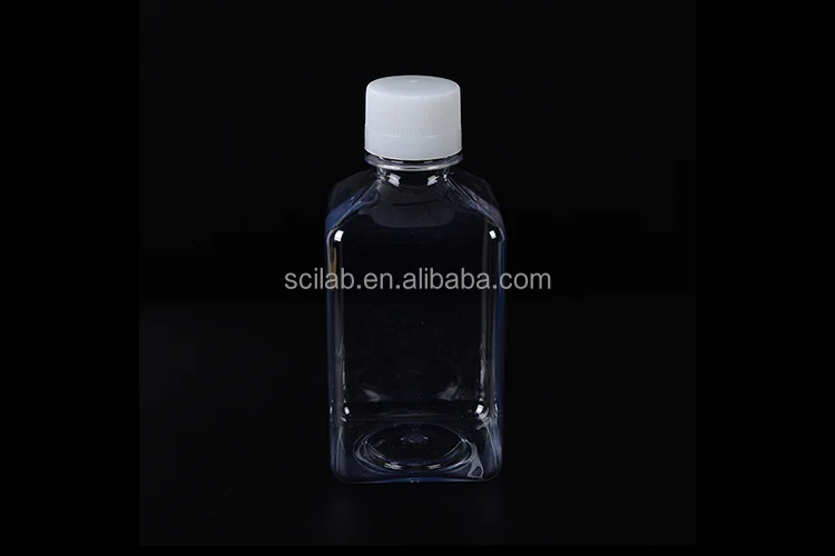 Clear Square Sterile Plastic Sample Bottles for Lab Use