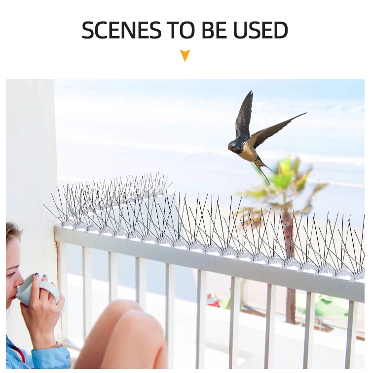 Fence Spike Courtyard Roof 5-pin Plastic Base Stainless Steel Bird ...