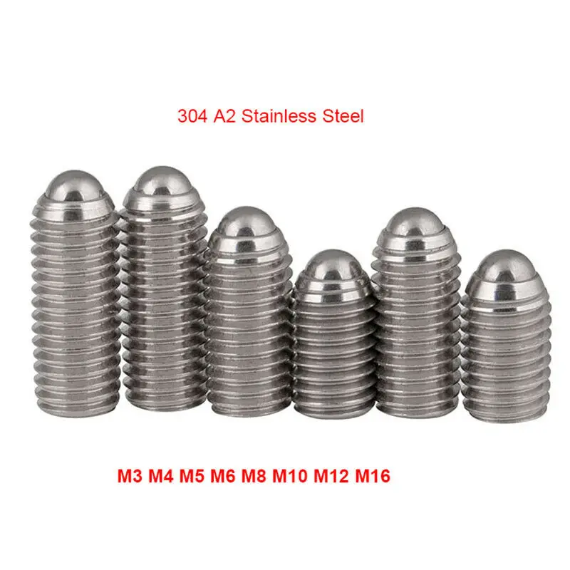 M3 to M16 Hex Socket Spring Ball Plunger Grub Point Set Screw Bolt 304 ...