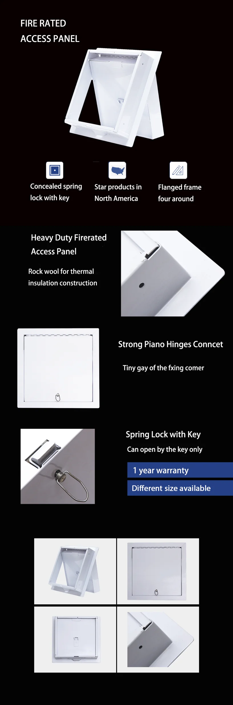 SHUNSHI OEM Inspection Trap Fire Rated Access Panel SS-AP110