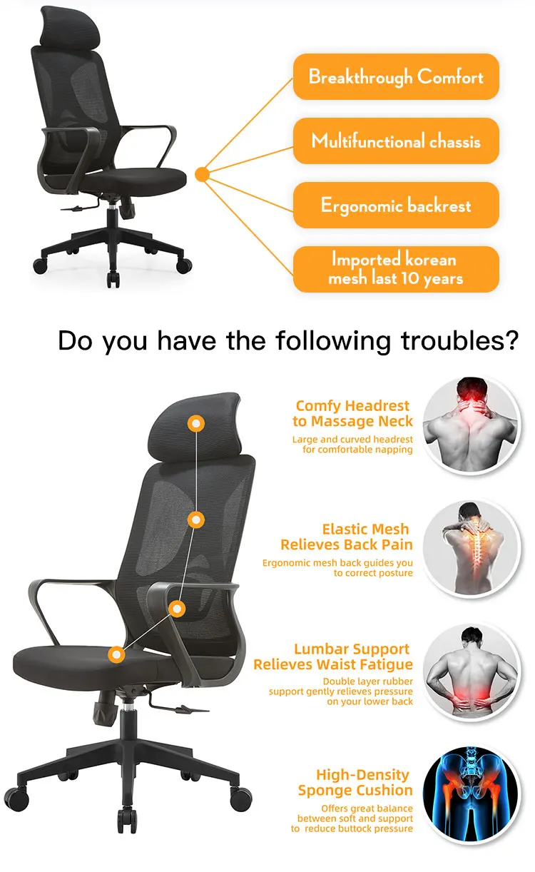 Customizable Executive Office Chair Adjustable Work Mesh Swivel ...