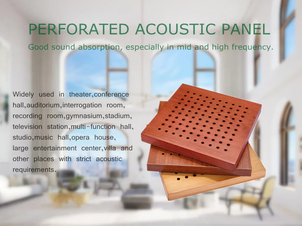 Sound Absorption Round Hole Perforated Wooden Panels