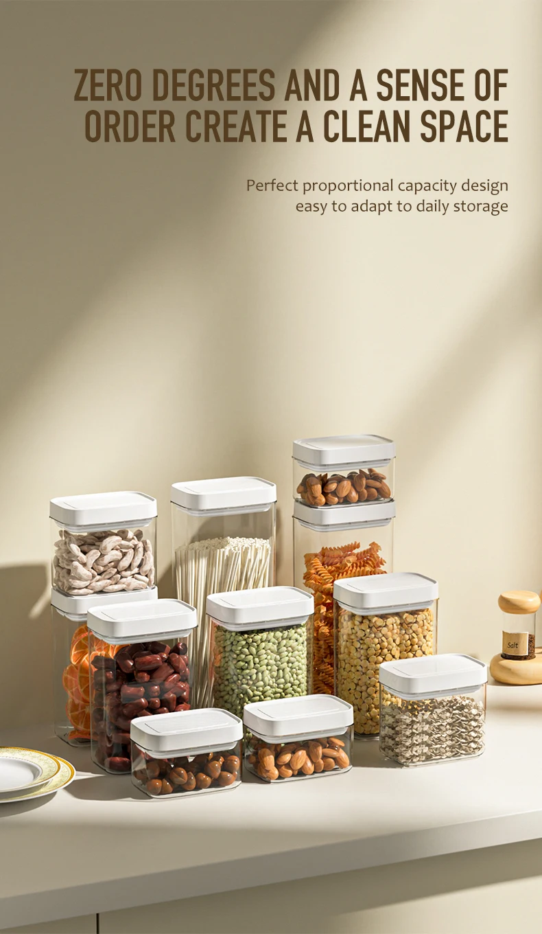 Transparent Plastic Airtight Kitchen Food Storage Container Set With ...