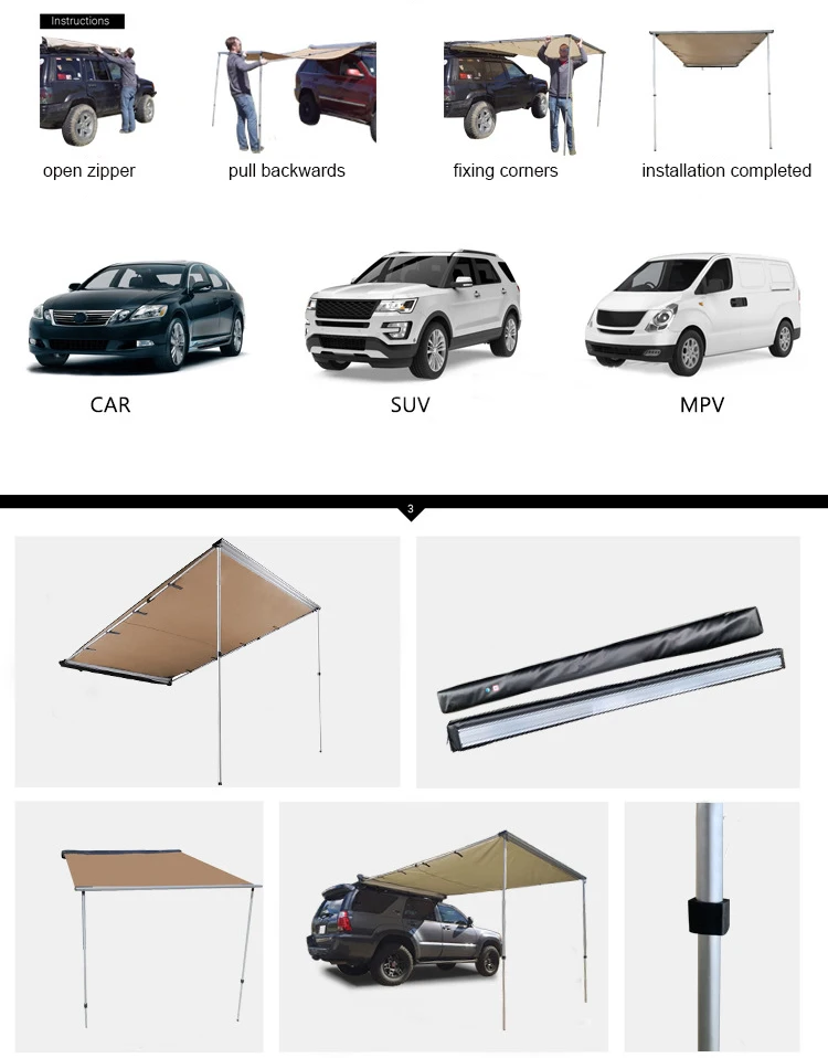car side awning car roof awning car awning tent 4x4 offroad