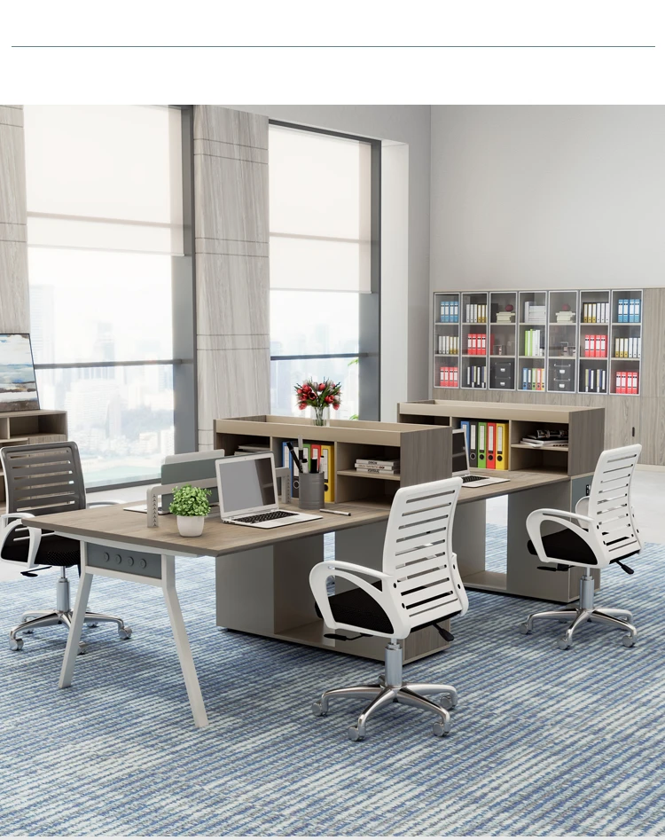 Modern Executive L-Shaped Double Desk for Two Person Office Workstation ...