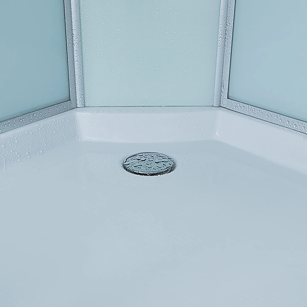 Enclosed Steam Shower Room Corner Walk In Shower Stall Arc Black Glass