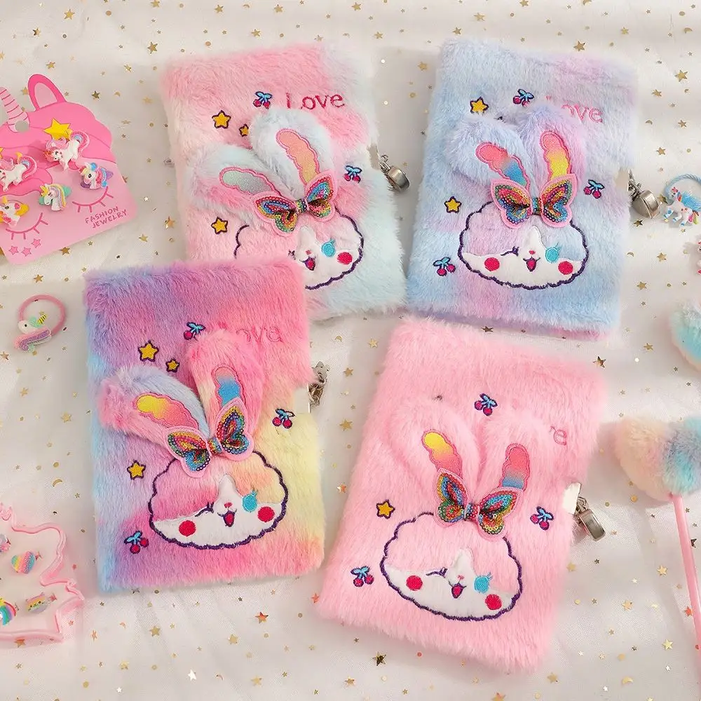 Factory Kawaii cartoon stationery school A5 rabbit girls plush diary ...
