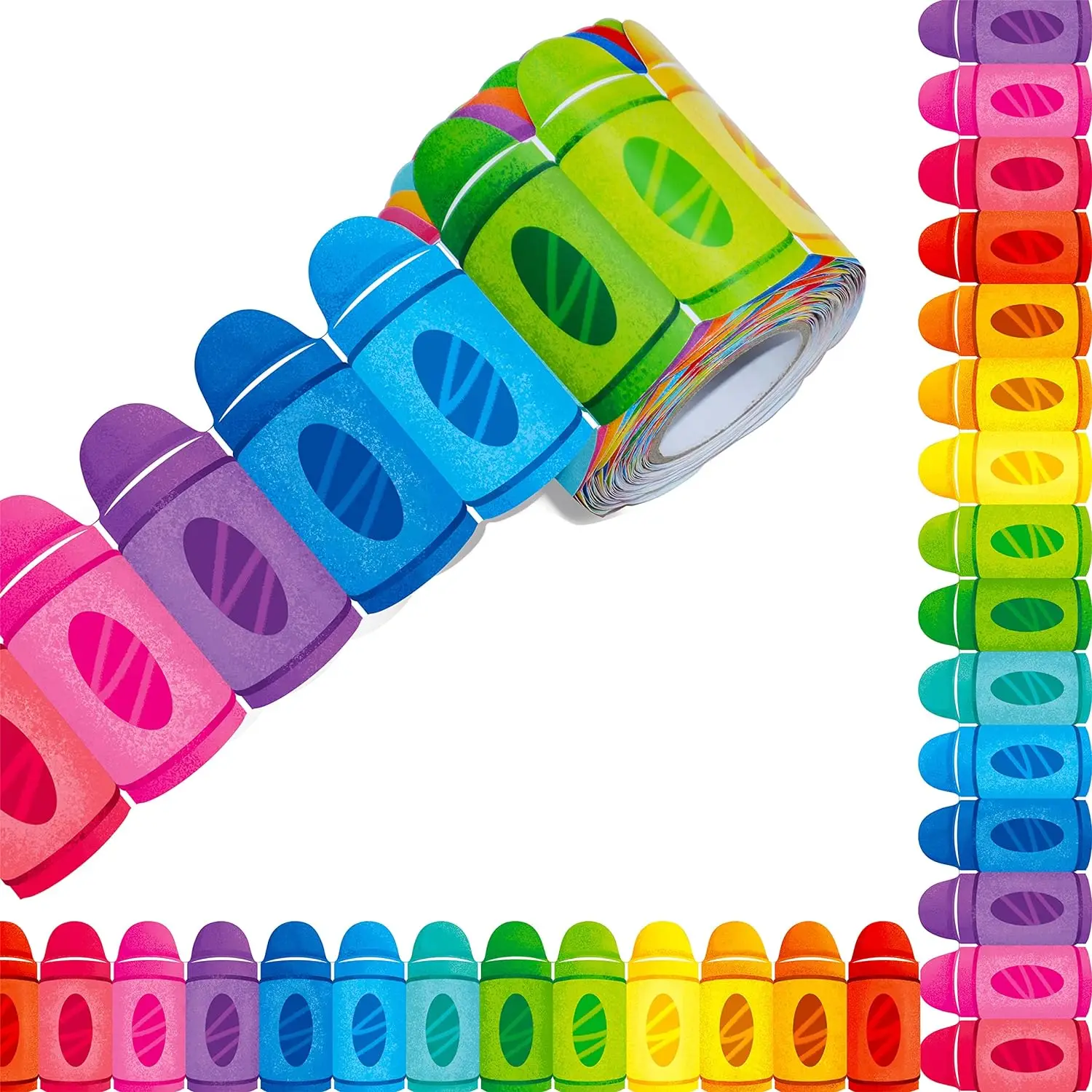 Crayon Bulletin Board Border Colorful Crayon Die-Cut Rolled Border Trim ...