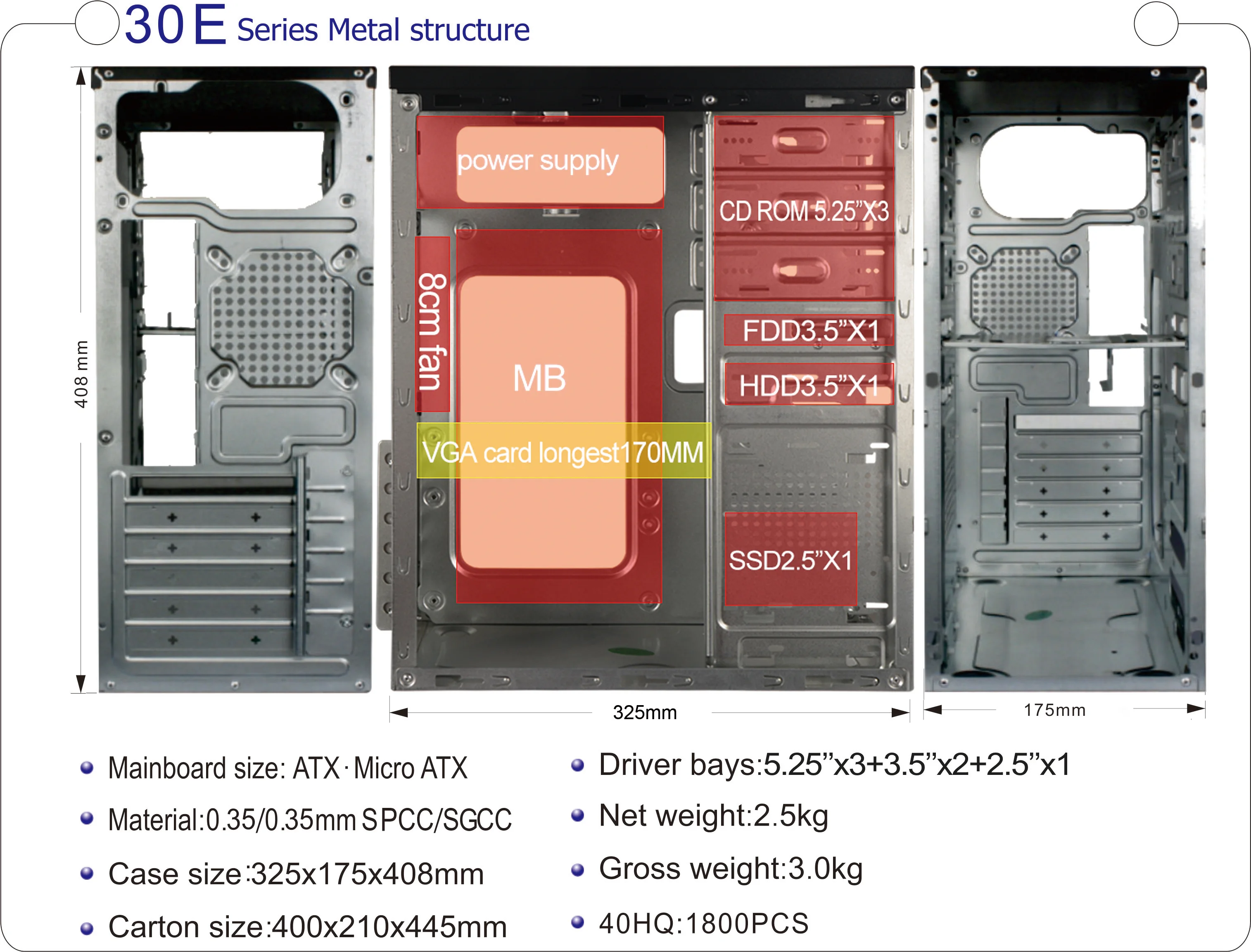 Atx Pc Case Office Computer Box Gorgeous Cpu Cabinet Computer Case ...