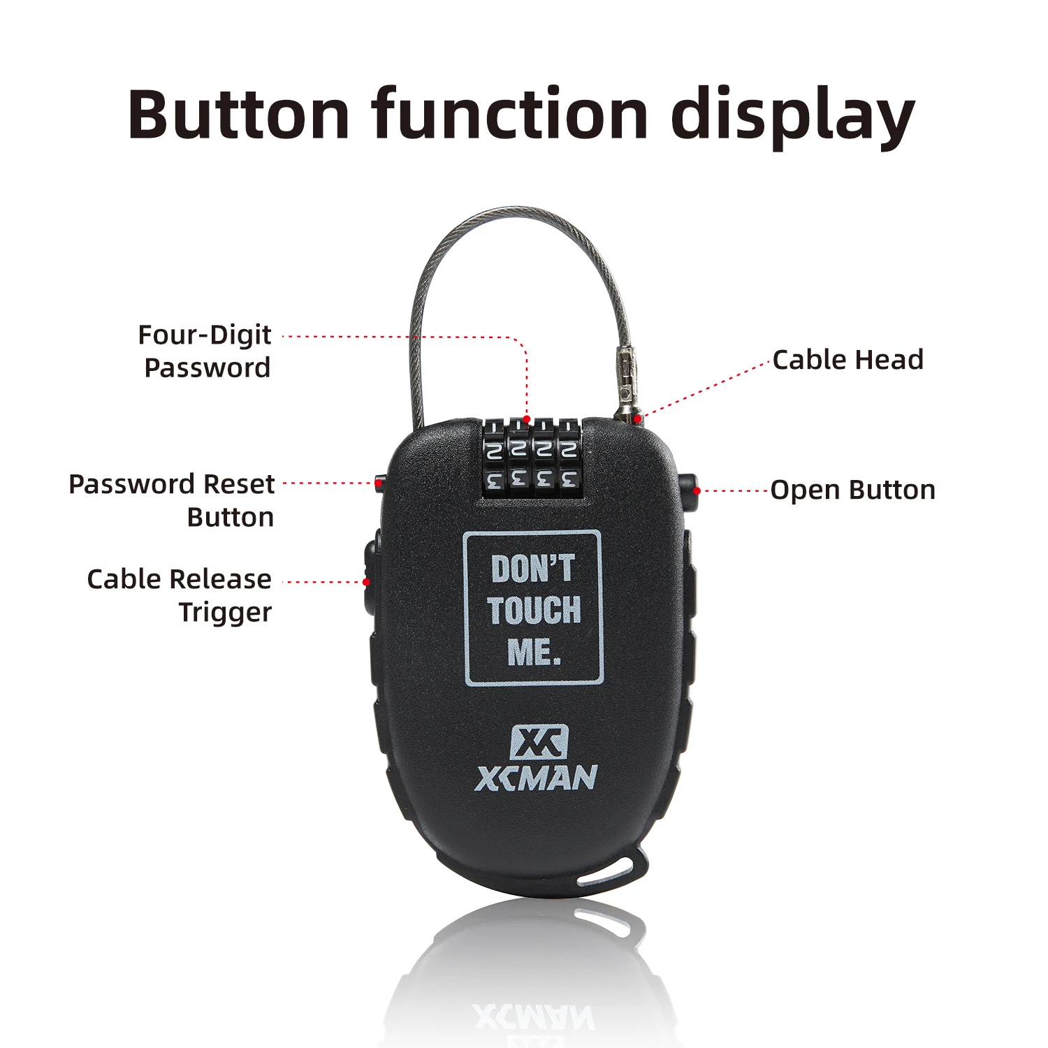 Secure 4-digit Combination Lock With 30 Inch Retractable Cable For Ski ...