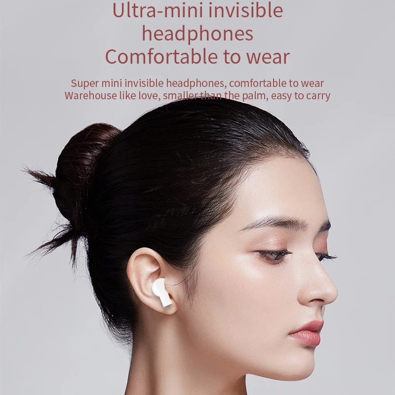 Super Mini Invisible Wireless Tws Earphone Lovely Headset Zero Delay ...