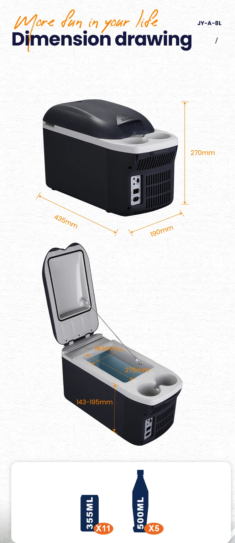 Evercool Portable Camping Electric 8L 12V Fridge
