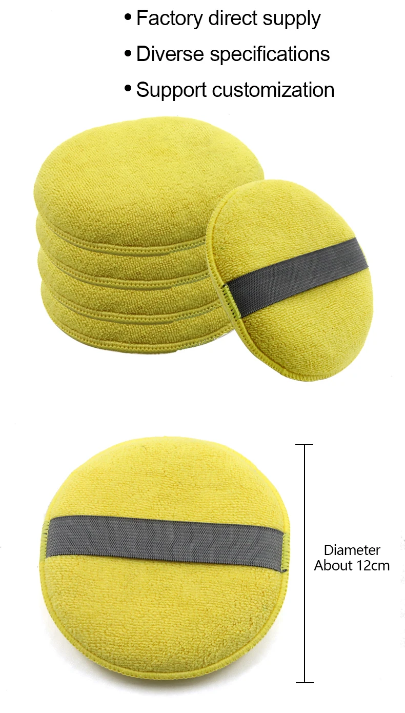 Hand Held Buffing Sponge With Elastic Strap Oem Microfiber Car Waxing ...
