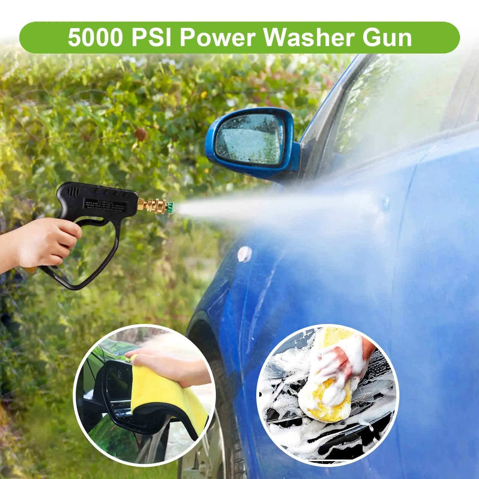 High Pressure Washer Short Gun 5000 PSI 10.5 GPM Industrial Pressure ...