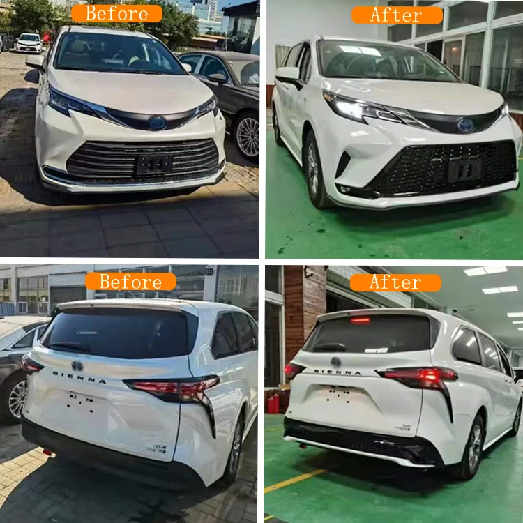 For Sienna 2021-2022 Body Kit For Le Uprade To Xse Front&rear Bumper ...