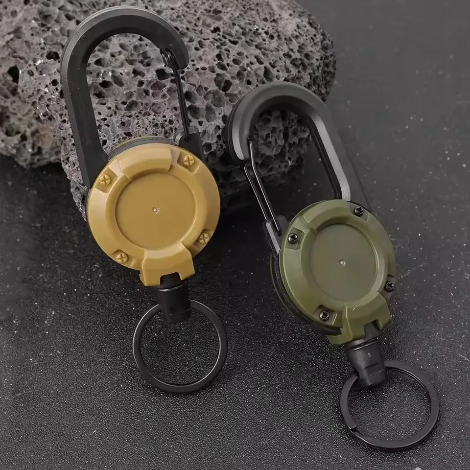 Retractable Heavy Duty Pull Reel Key Chain Strong Steel Wire Rope ...